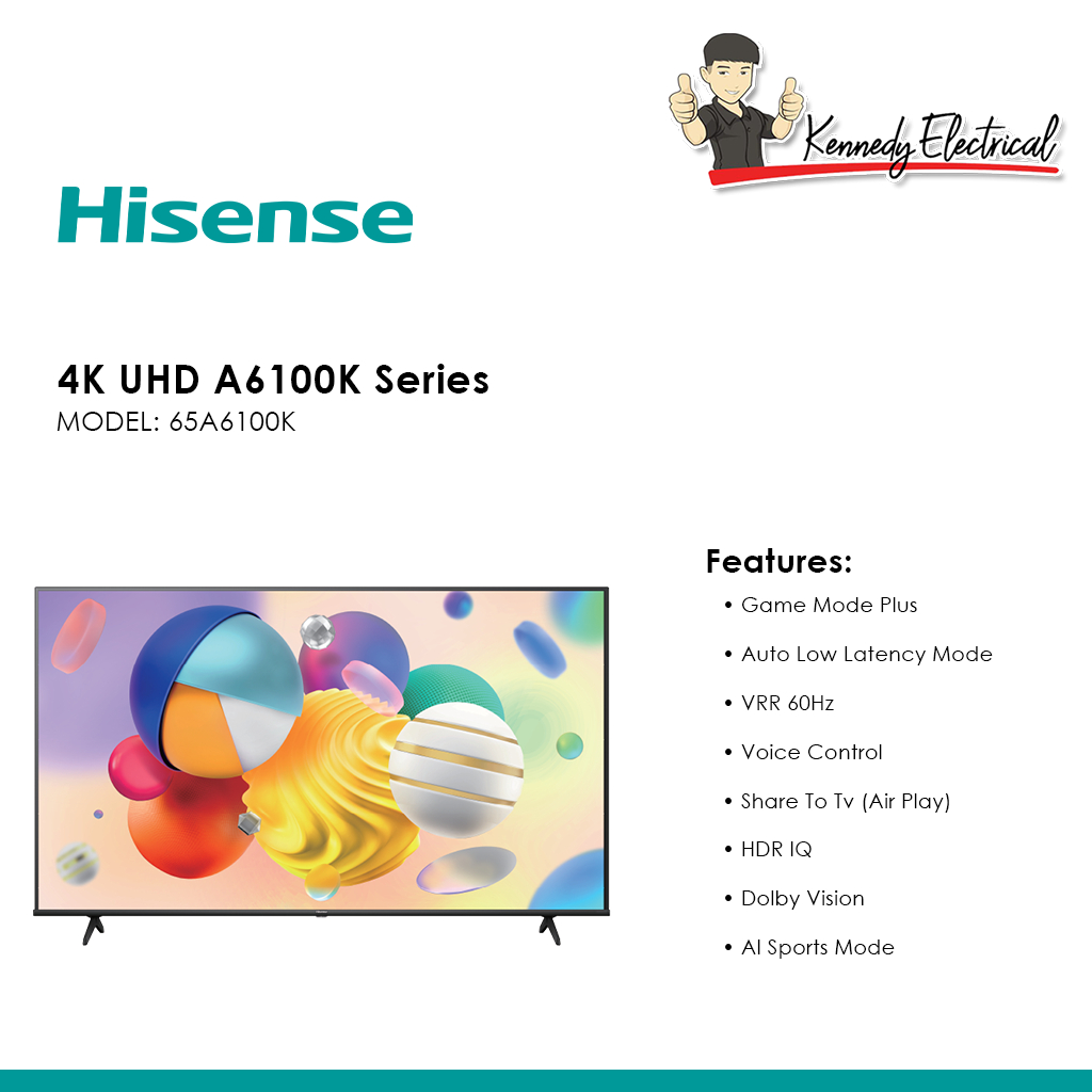 Hisense 65" 4K UHD A6100K Series 65A6100K | Shopee Malaysia