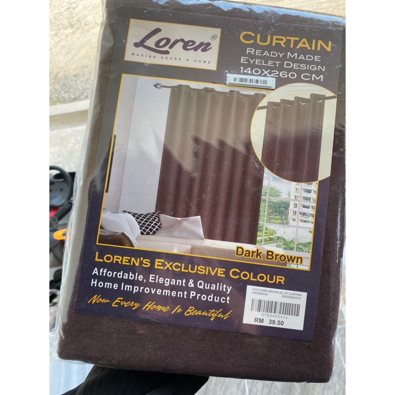 ROMANTIKA CURTAIN LOREN READY STOCK EYELET DESIGN OFFER 140CM x 260CM ...