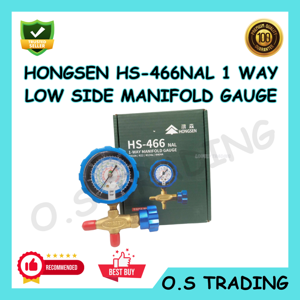 HONGSEN 1 WAY LOW SIDE MANIFOLD GAUGE HS - 466NAL / Aircond Gas Meter ...