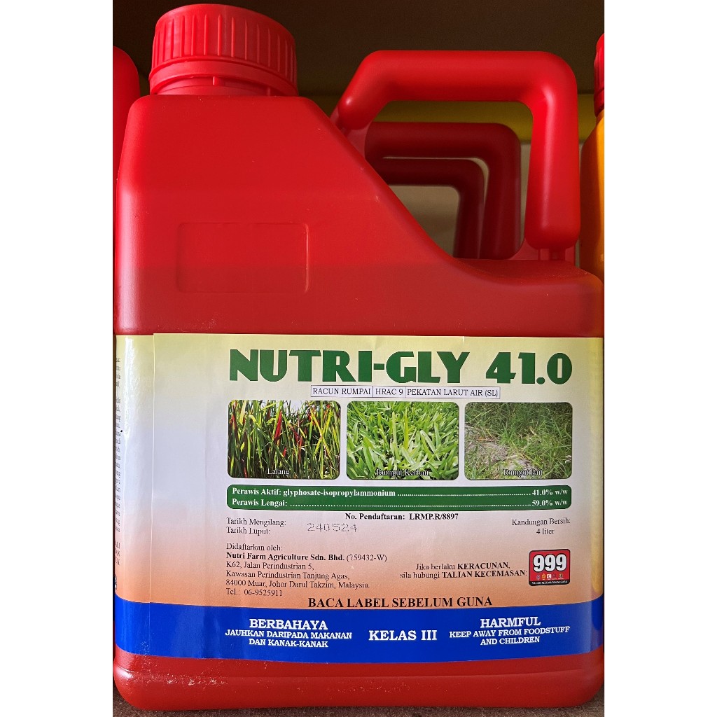 * ORIGINAL * Nutri-Gly 41.0 4L / racun rumput / lalang & rumput kerbau ...