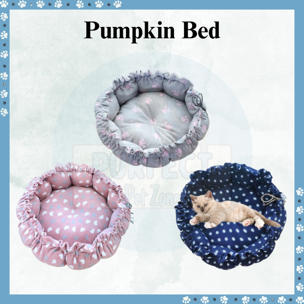 Pet Pumpkin Bed Tilam Kucing Comfy & Soft 50cm Kennel House Cute Mat ...