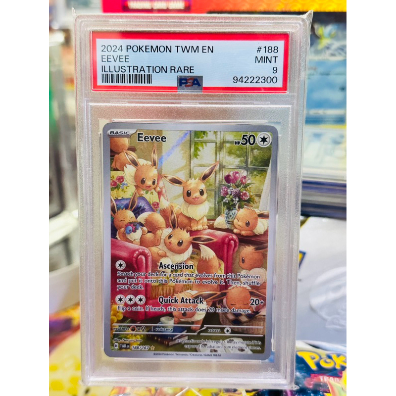 PSA 9 Eevee 188/167 IR Pokemon TCG Twilight Masquerade 2024 | Shopee ...
