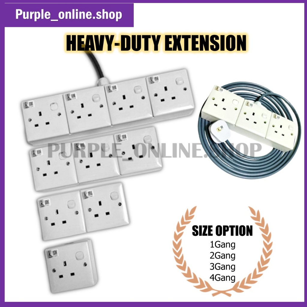 SIRIM Socket Extension Heavy Duty Extension Plug Heavy Duty Wire Trailing Socket Plug 1 | 2 | 3 ...