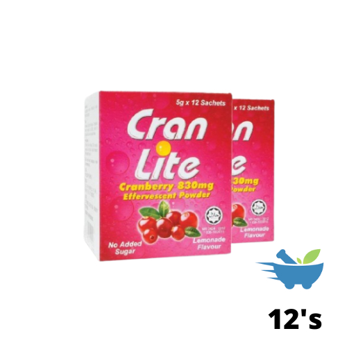 Cran Lite Cranberry 830mg Effervescent Powder 5g 12's | Shopee Malaysia