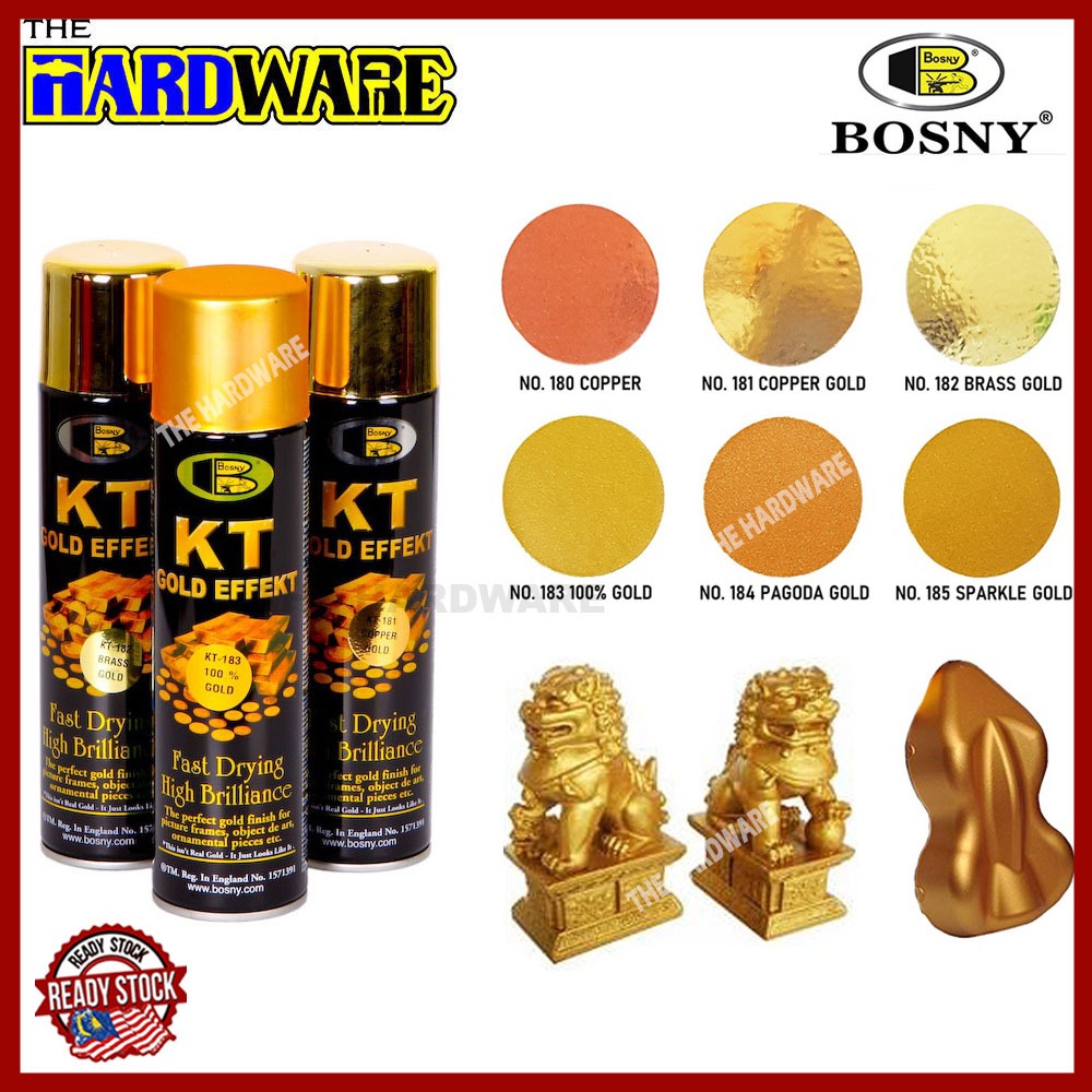 BOSNY KT Gold Effekt Spray Paint Kt Gold Effect Bosny Chrome Spray ...
