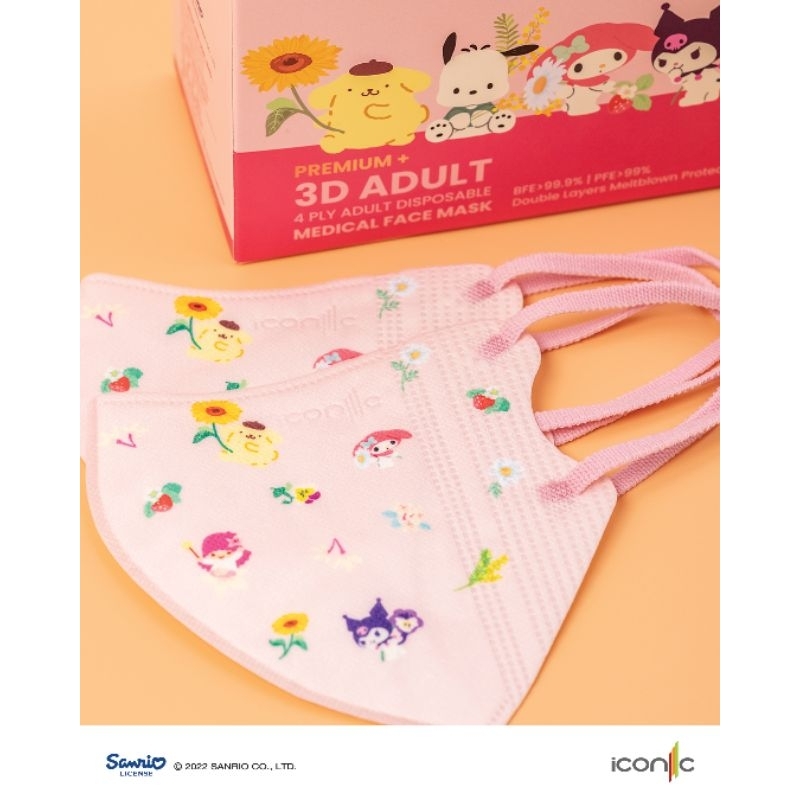 [3D ADULT] SANRIO CHARACTERS 4 PLY MEDICAL MASK (20PCS) | Shopee Malaysia