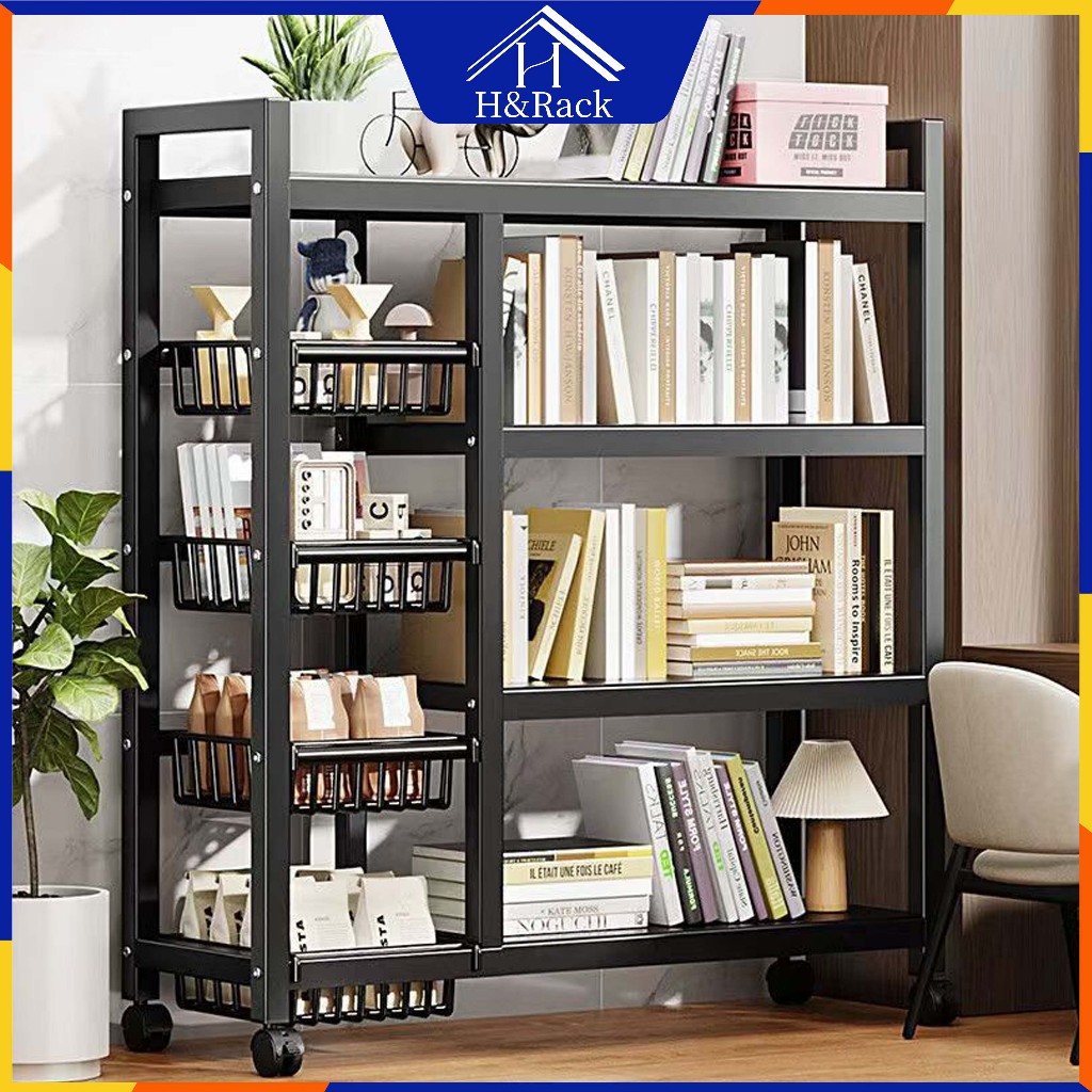 H&Rack 4 Tier With Wheels Kitchen Vegetable Storage Rack Kitchen ...