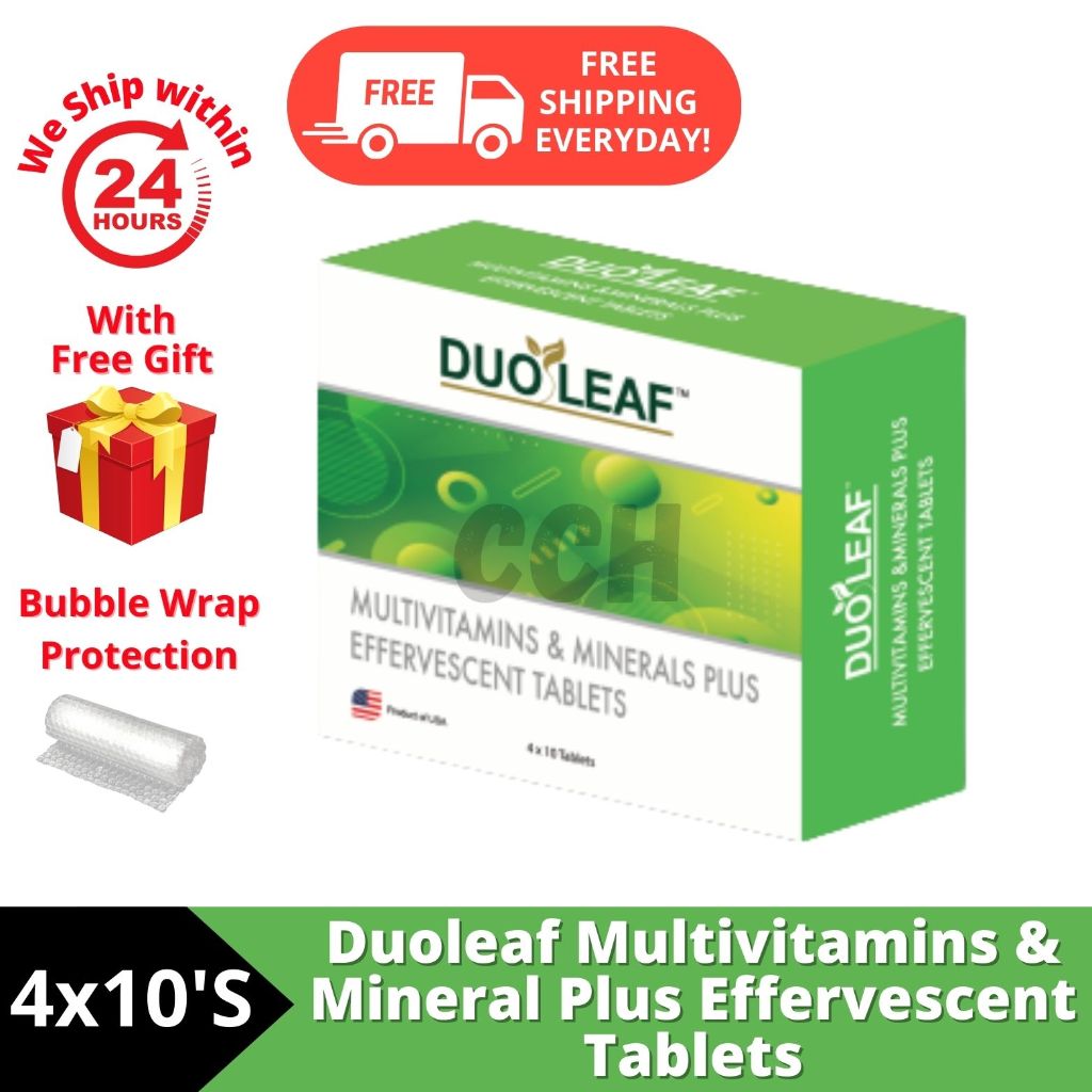 Duoleaf Multivitamins & Minerals Plus Effervescent Tablets (4 x 10 ...