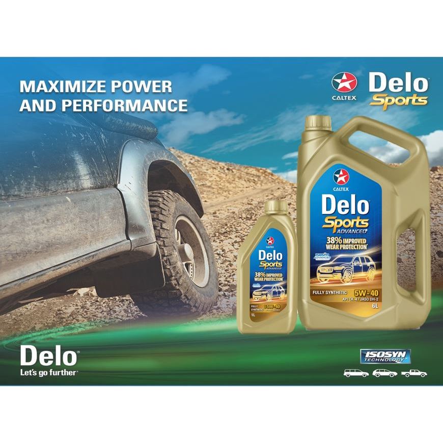 CALTEX Delo Sports Fully Synthetic SAE 5W-40 (6+1L) Diesel Engine Oil ...