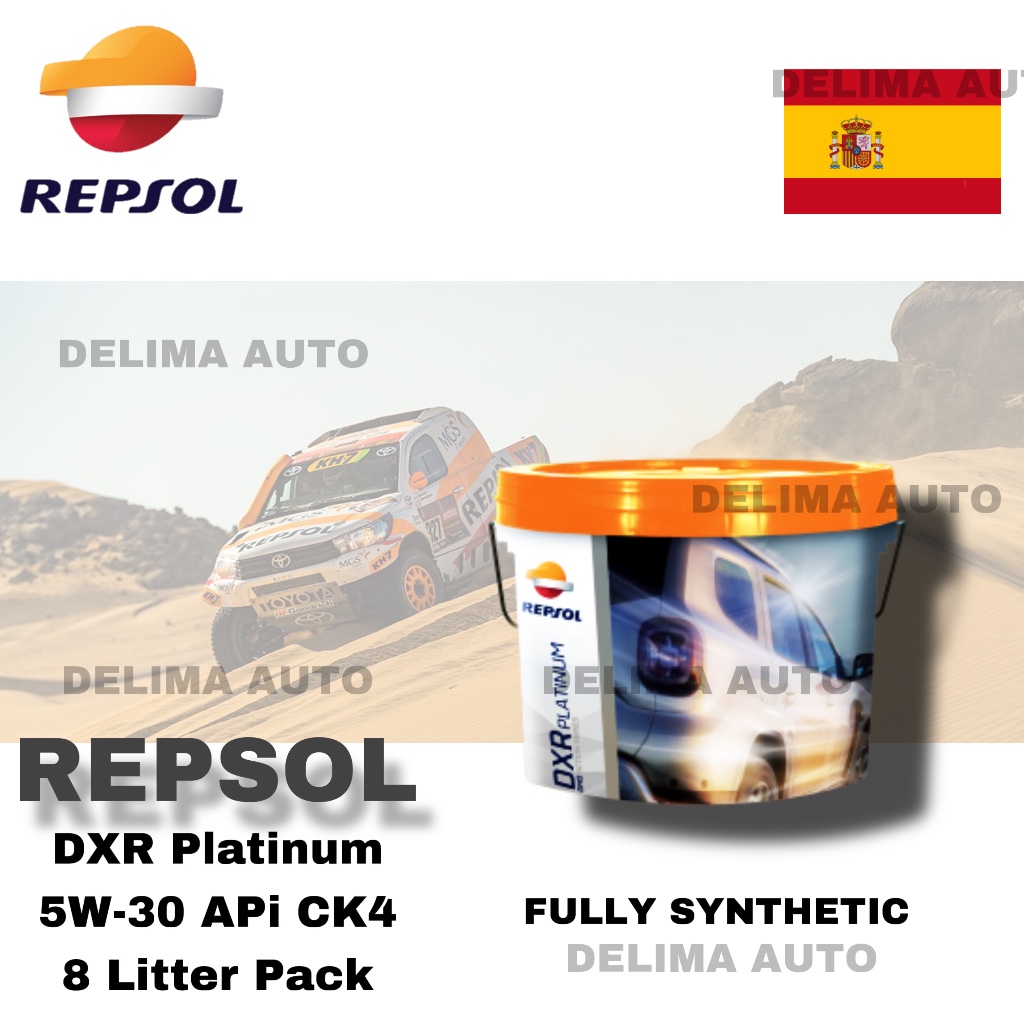 REPSOL dxr Platinum 5W-30 Fully Synthetic ENGINE OIL 8 Litter Hilux ...