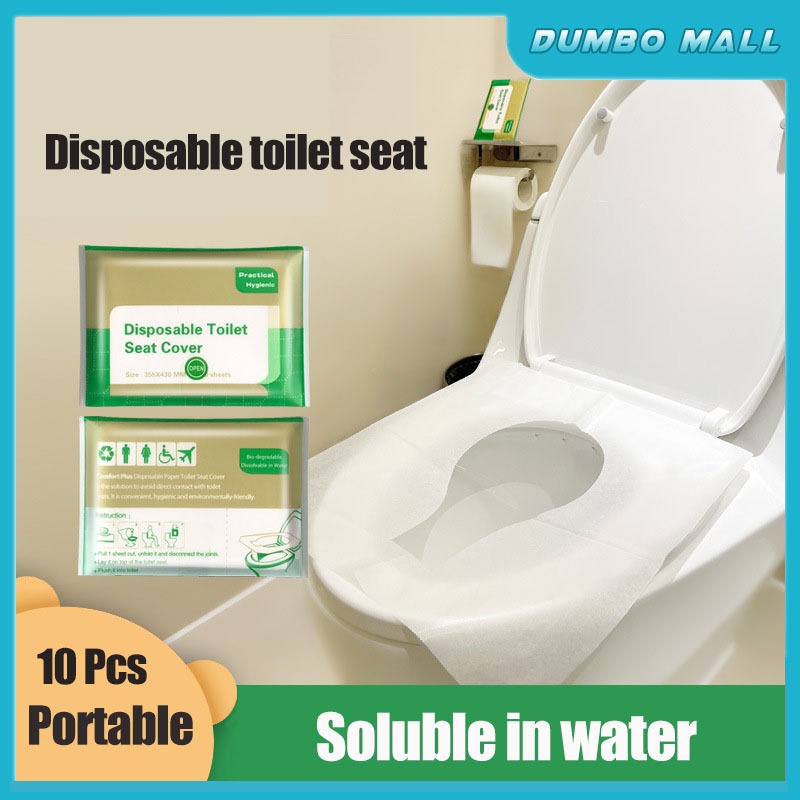 10pcs Disposable Toilet Seat Cover Portable Bowl Paper Pad One Time ...