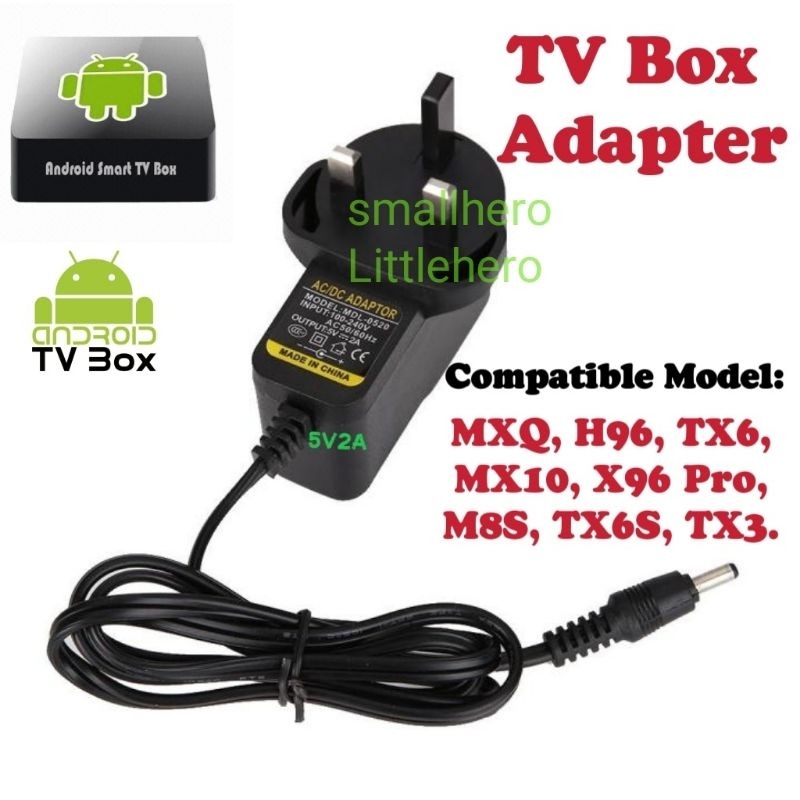 Replacement power adapter for tvbox 5V2A for all type of UBOX, QBOX ...