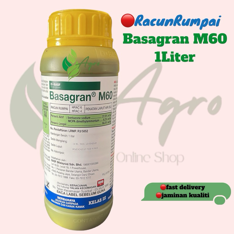 BASAGRAN M60 1liter(100% original) Racun rumput dalam padi | Shopee ...