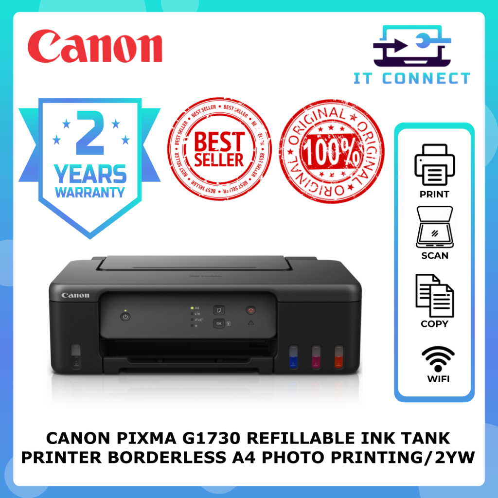 CANON PIXMA G1730 REFILLABLE INK TANK PRINTER BORDERLESS A4 PHOTO ...