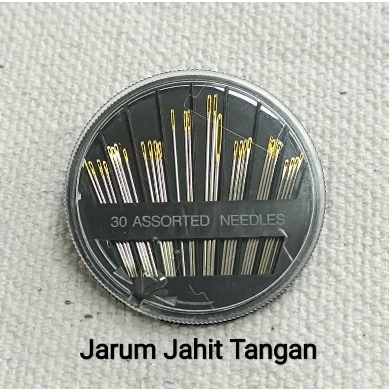 Jarum Jahit Tangan Kepala Emas/ Jarum Tajam/ 30 Assorted Golden Head ...