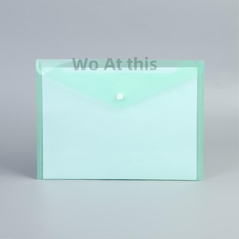 1PC A4 Thickened Transparent Button File Bag A4 Management file Folder ...