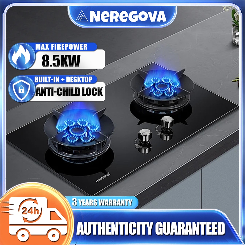 3 Years Warranty 8.5KW dapur gas kaca/Frosted dapur gas tempered glass ...