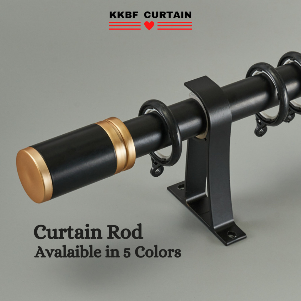 [FULL SET | SINGLE ROYAL ROD] Rod Window Curtain Rod With End Cap ...