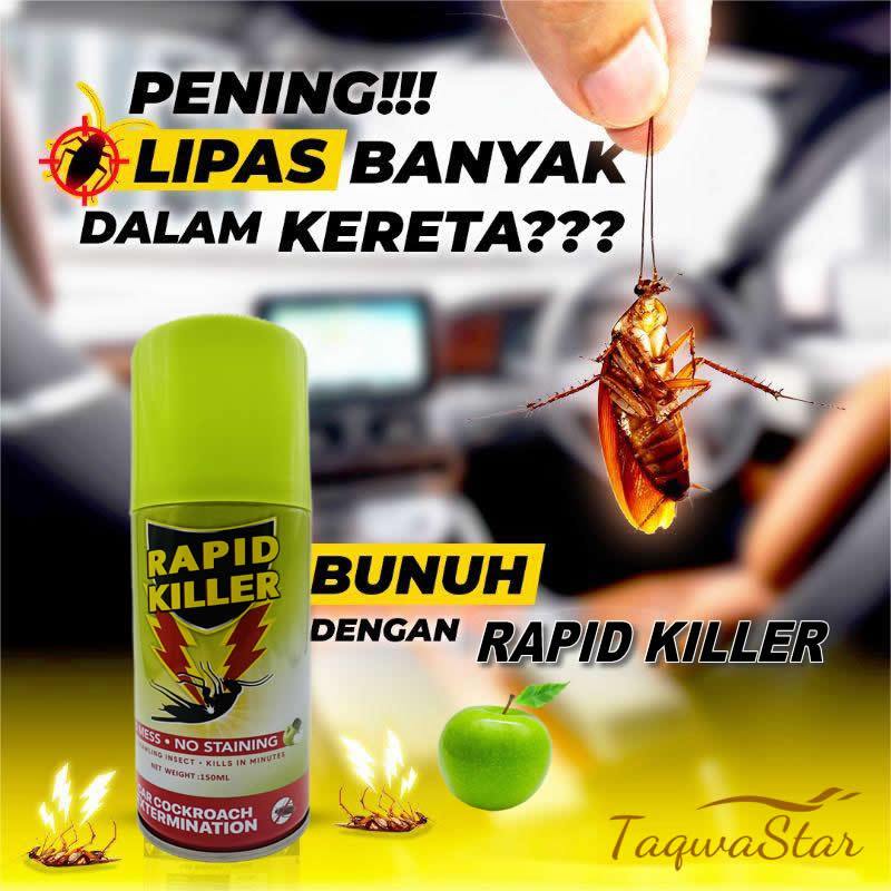 RAPID KILLER LIPAS SPRAY spray lipas dalam kereta cockroach killer ...
