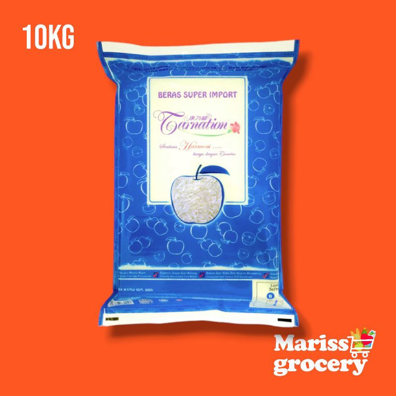 Beras Apple Biru (Blue Carnation) No.6 10kg | Shopee Malaysia