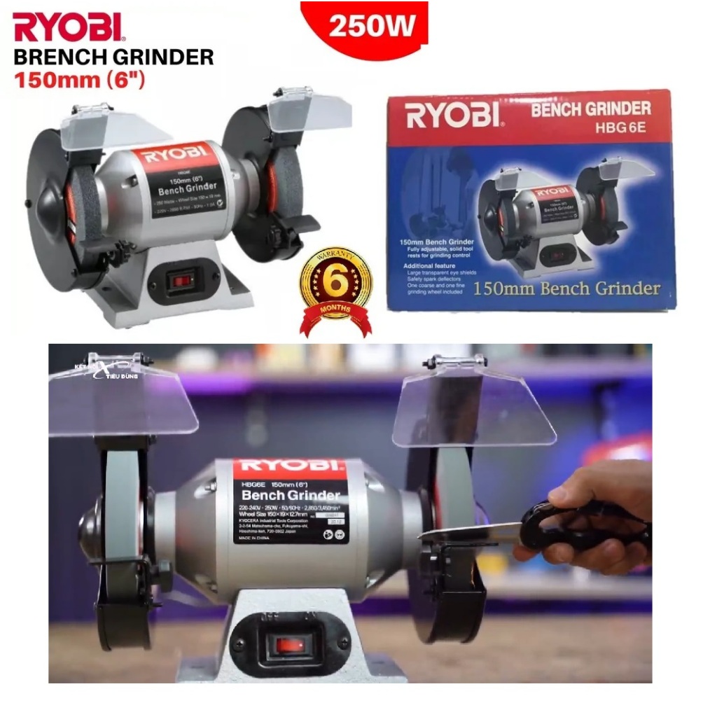 Ryobi HBG6E 250w 6 inch 150mm 2850rpm Bench Grinder Shopee Malaysia