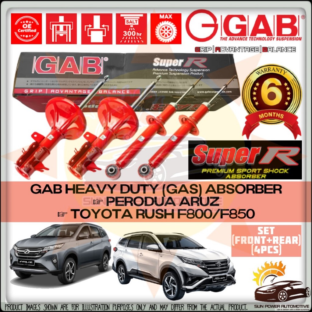 GAB SUPER R SPORT Perodua Aruz / Toyota Rush F800 F850 Gas Shock Strut ...