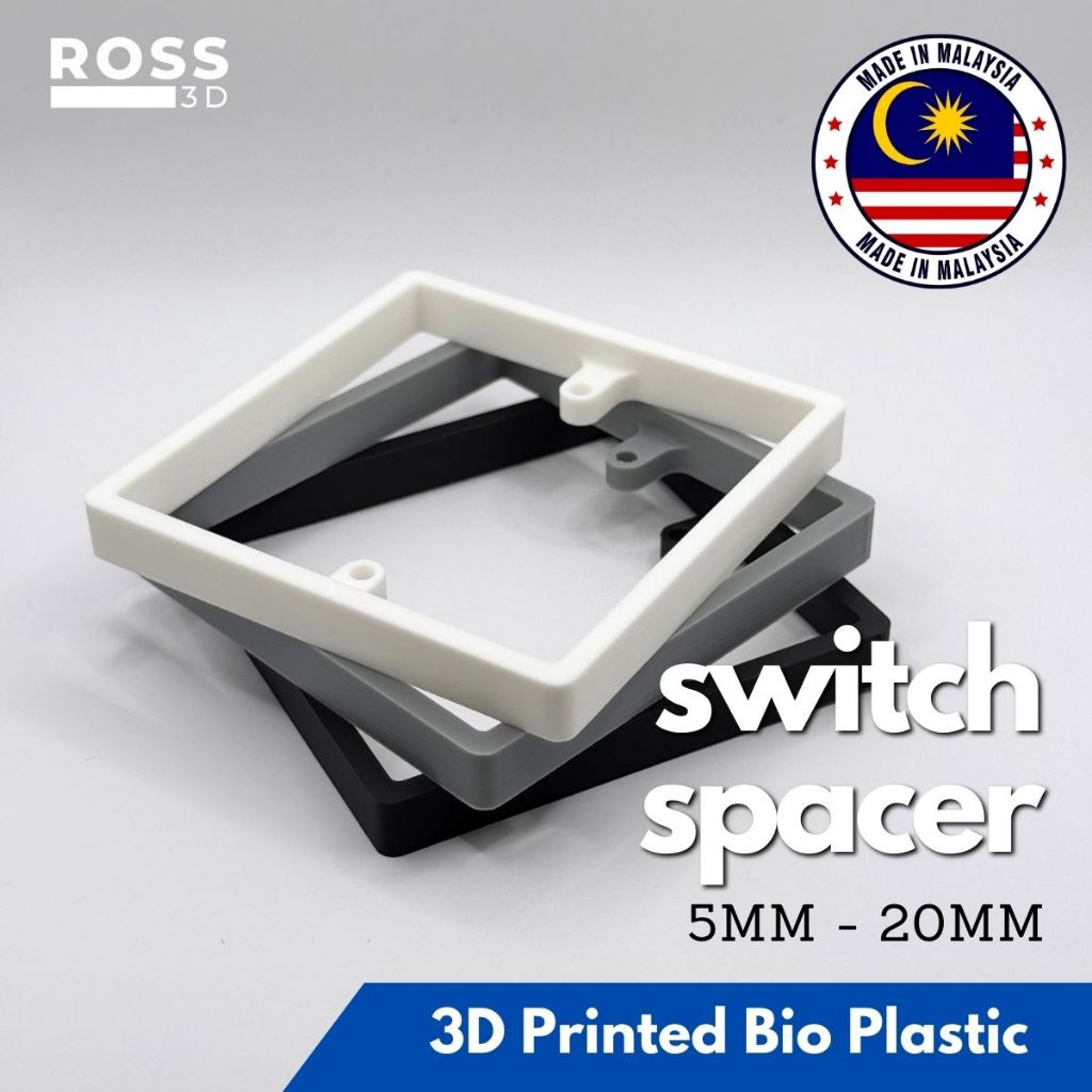 Smart Switch 3x3 Wall Spacer (5mm - 20mm) for Aqara / Sonoff / Tuya ...