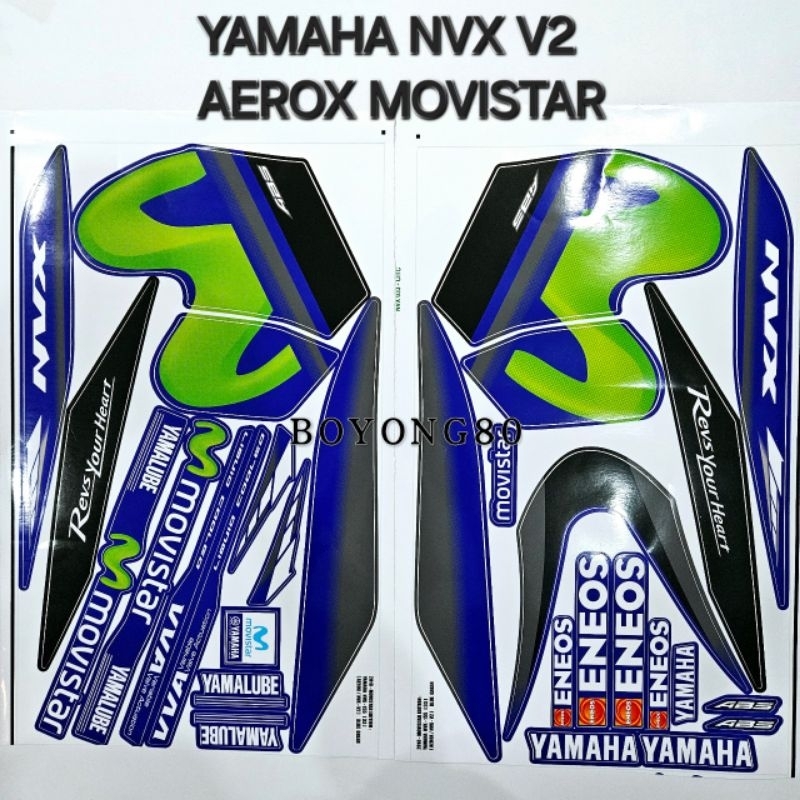 YAMAHA AEROX / NVX V2 MOVISTAR BODY STICKER ( READY STOCK ) | Shopee ...