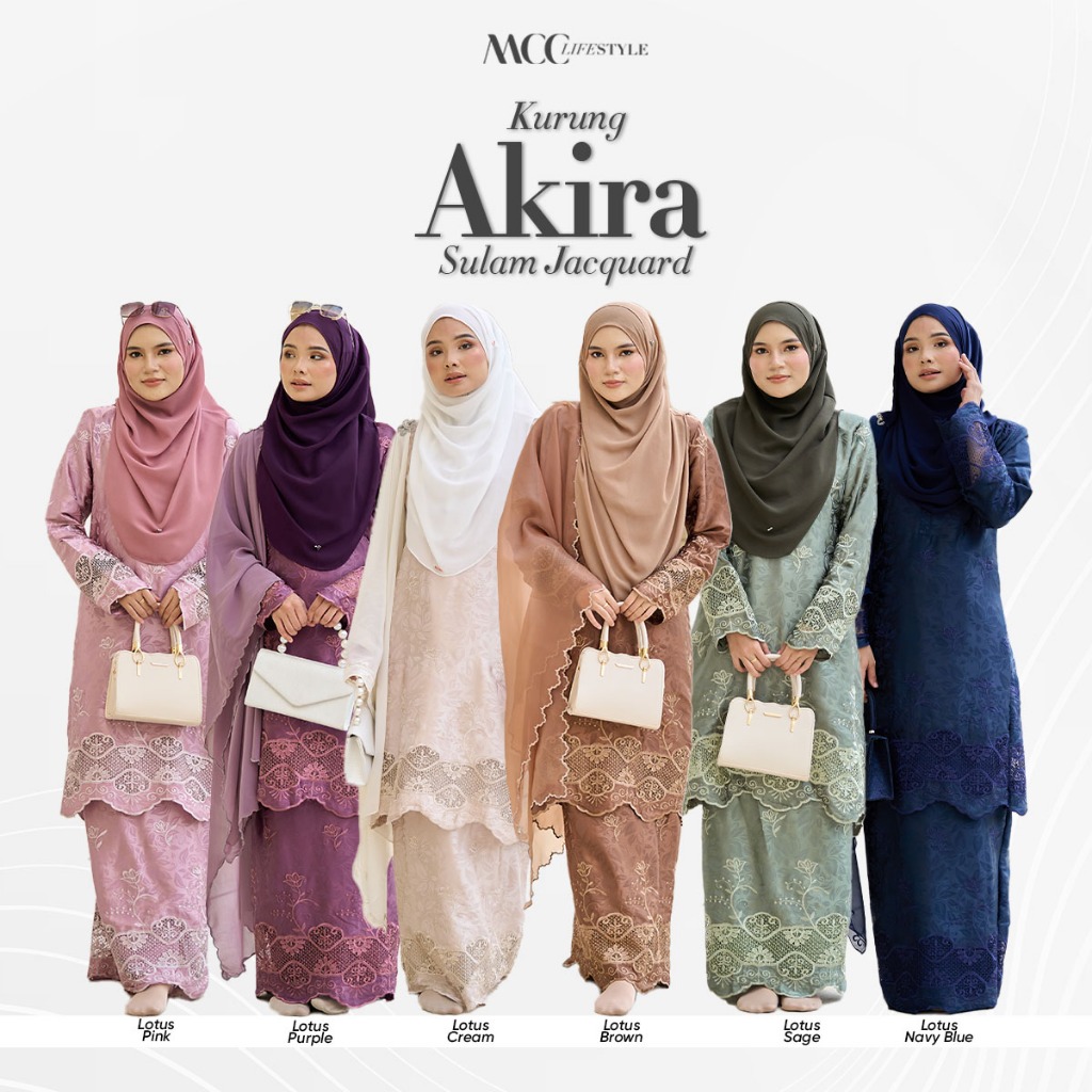 MCC Lifestyle Baju Kurung Sulam Jacquard Akira Lotus Traditional Sulam ...