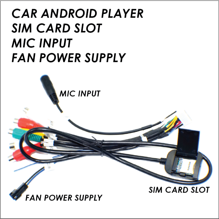 Android Player 4G SIM RCA IN & OUT (Support SIM card slot, MIC, FAN ...