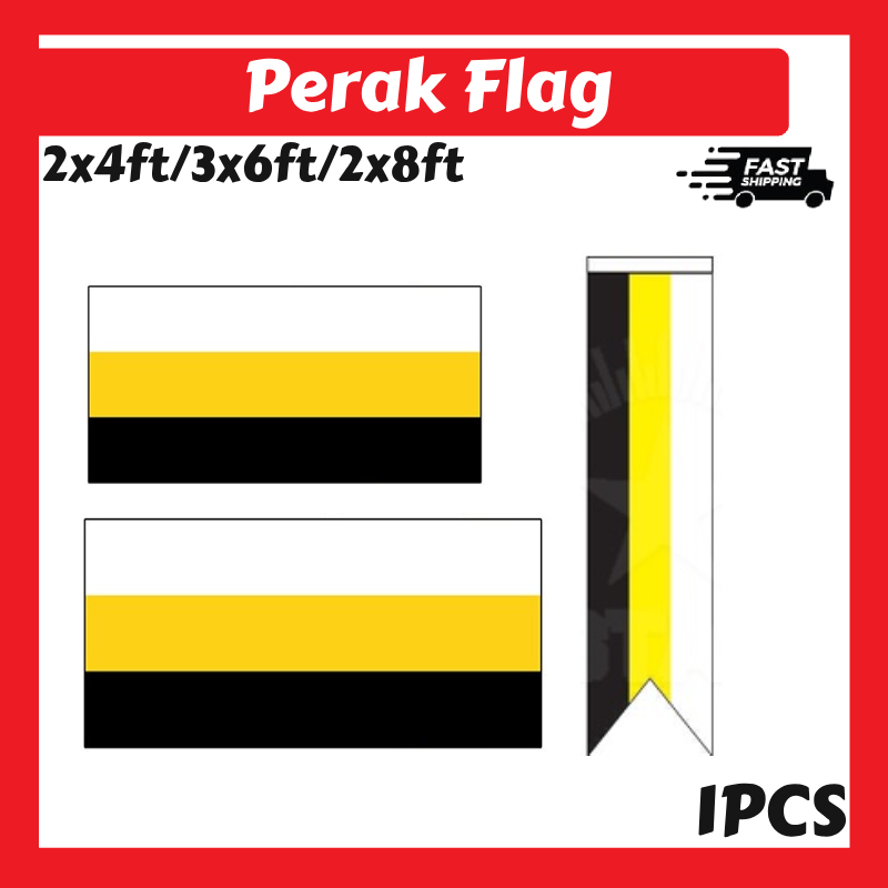 【Perak】Nylon Polyester/TC Perak Flag Bendera Perak Bendera Negeri Perak ...