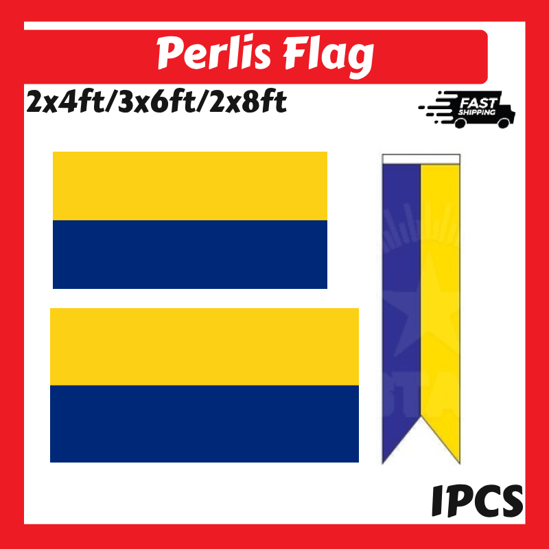 【Perlis】Nylon Polyester/TC Perlis Flag Bendera Perlis Bendera Negeri ...