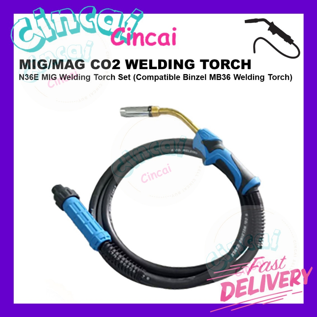 Austweld N36E MIG Welding Torch (Compatible Binzel MB36 Welding Torch ...