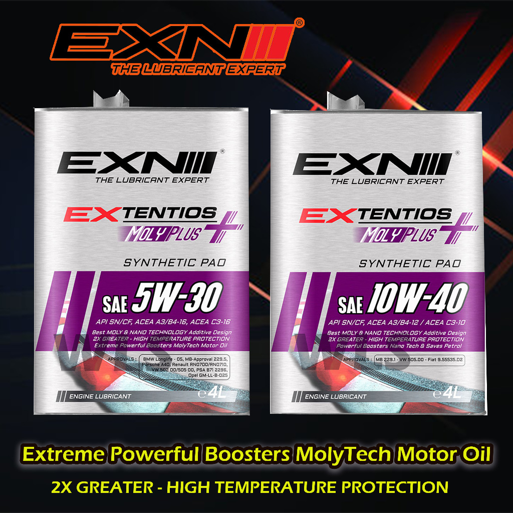 EXN NEWPACK 2024 Extentios – Molyplus 100% PAO+Ester Engine Oil 4 Litre ...