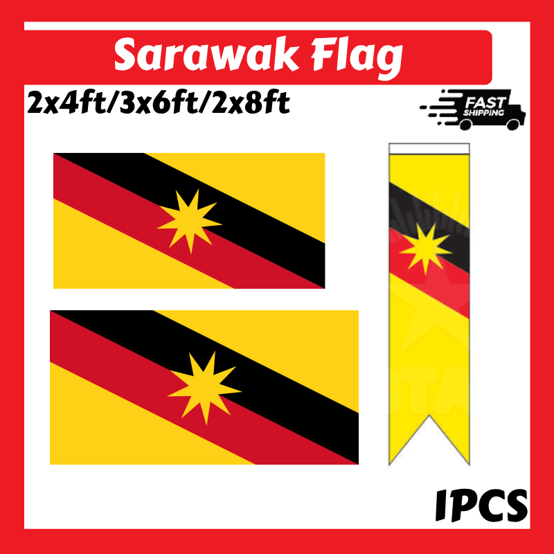 【Sarawak】Nylon Polyester/TC Sarawak Flag Bendera Sarawak Bendera Negeri ...