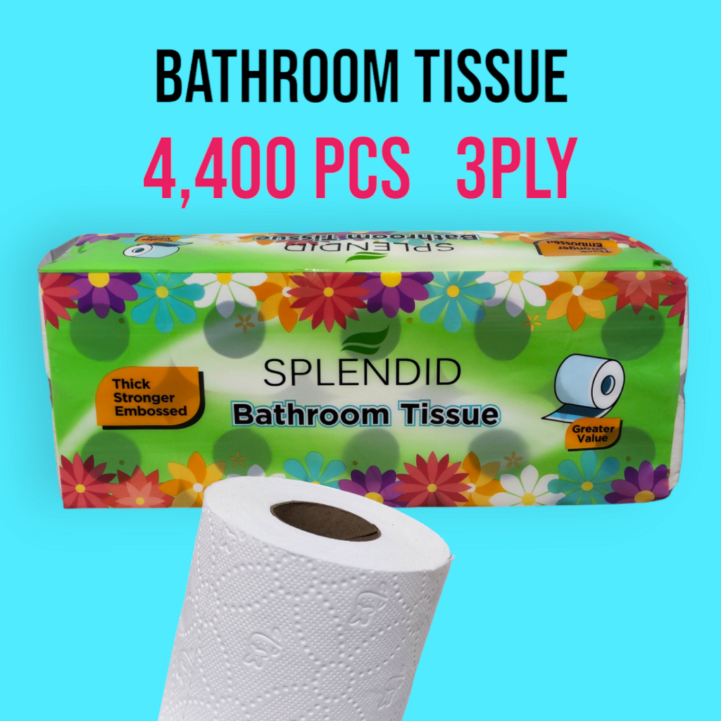 Splendid Toilet Paper Tissue Roll Bathroom Tissue 4400 Pcs 3 Ply Virgin ...