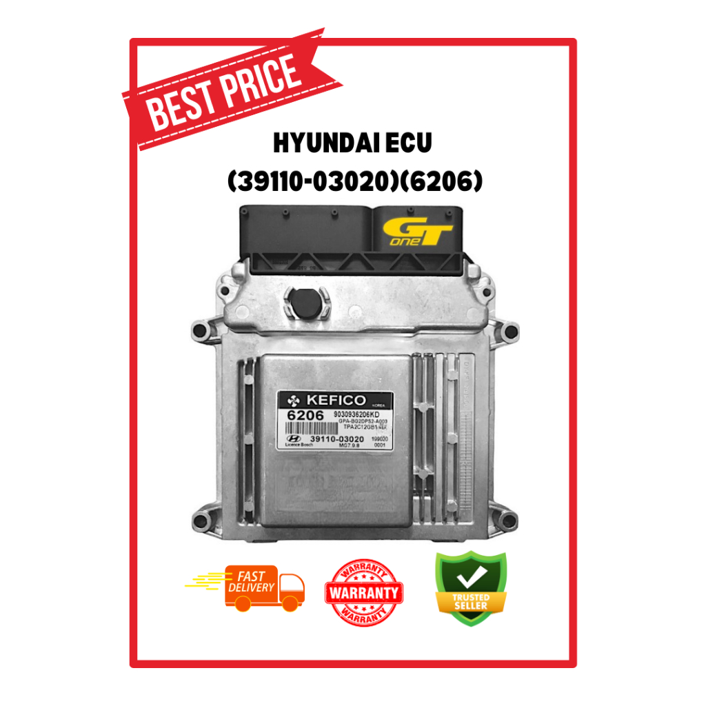 ECU HYUNDAI I10 / 39110-03020 / 6206 / MG7.9.8 ENGINE CONTROL UNIT ...