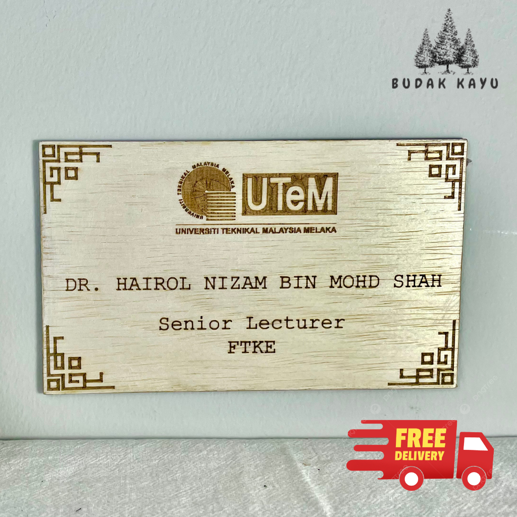 Custom Papan Tanda Pintu / Door Signage - Laser Engraved Wood Name Tags ...