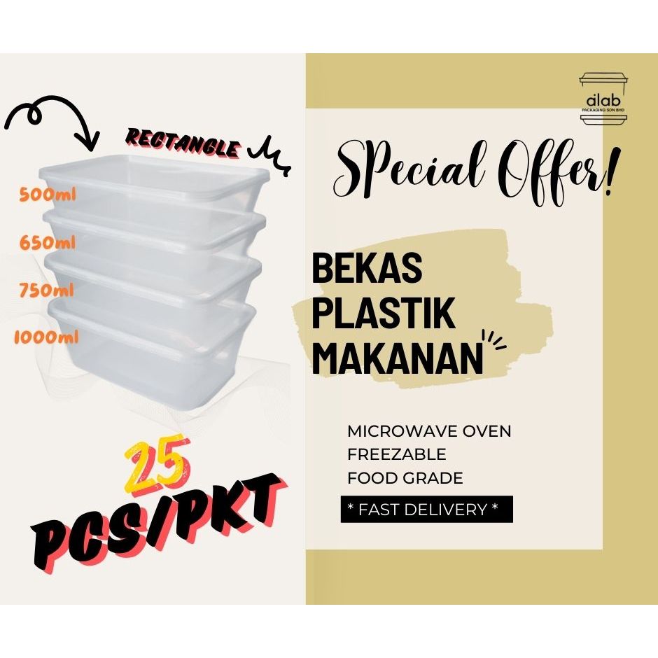Plastic Food Container/Bekas Plastik Makanan/PP Container/Bekas Bungkus ...