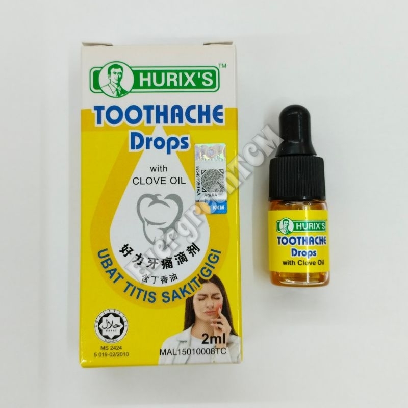 Hurix's Toothache Drops with Clove Oil 好力 牙痛滴剂 含丁香油 2ml (Ubat Titis ... Hurix's Toothache Drops with Clove Oil 好力 牙痛滴剂 含丁香油 2ml (Ubat Titis ...