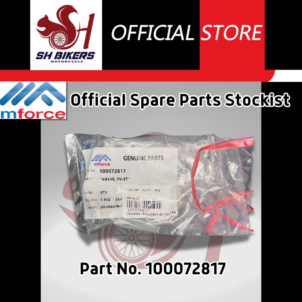 WMoto RT3 RT3S RT3S N1 VALVE, INLET (Part No. 100072817) | Shopee Malaysia