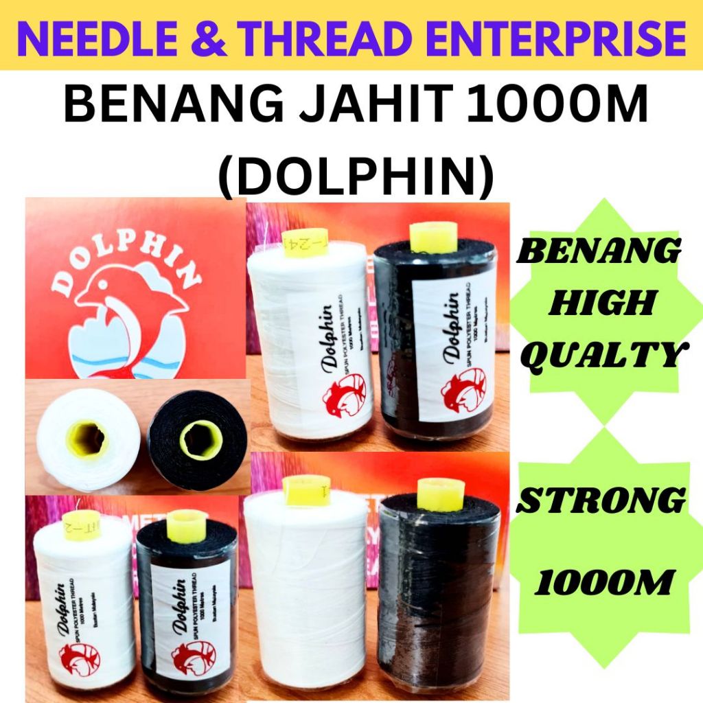 BENANG 1000 METER / BENANG DOLPHIN 1000M / BENANG JAHIT 1000M / BENANG ...