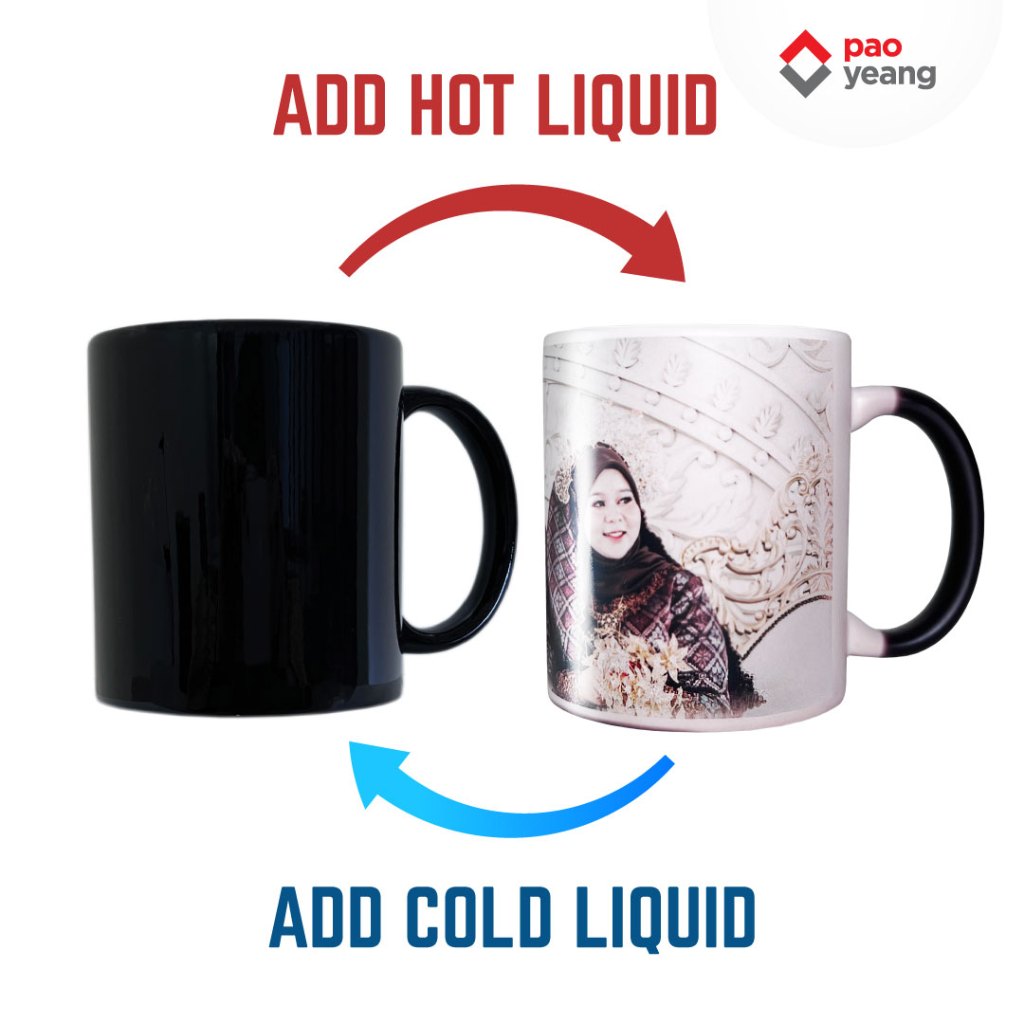 [No Printing] Plain Magic Mug with box Colour Changing Mug For Dye ...