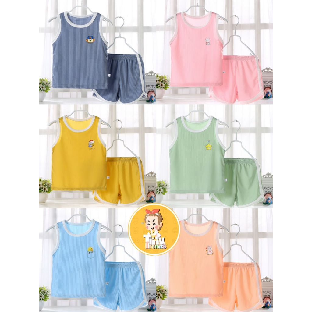 [6M-6Y] Ready Stock | Kids Baby Sleeveless Ice Silk Summer Singlet ...