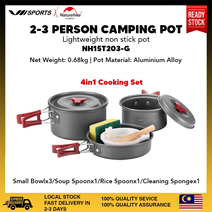 NATUREHIKE outdoors camping cookware pot set backpacking trekking ...