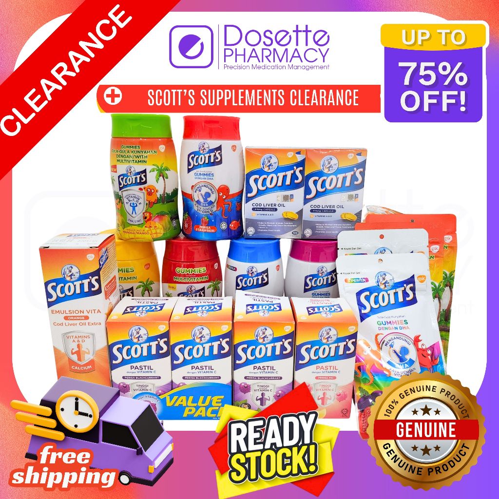 [CLEARANCE] SCOTT'S COD LIVER OIL SYRUP / SOFTGEL+ DHA GUMMIES VITAMIN ...