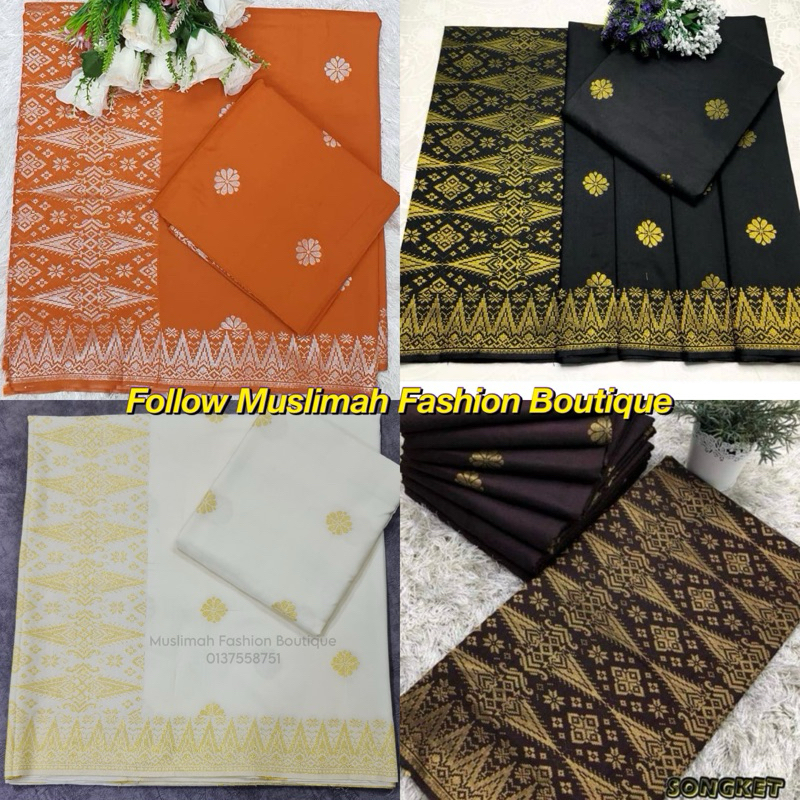 Songket Bunga Tabur, Kain Songket Meter, Songket Tenun, Songket Tabur ...