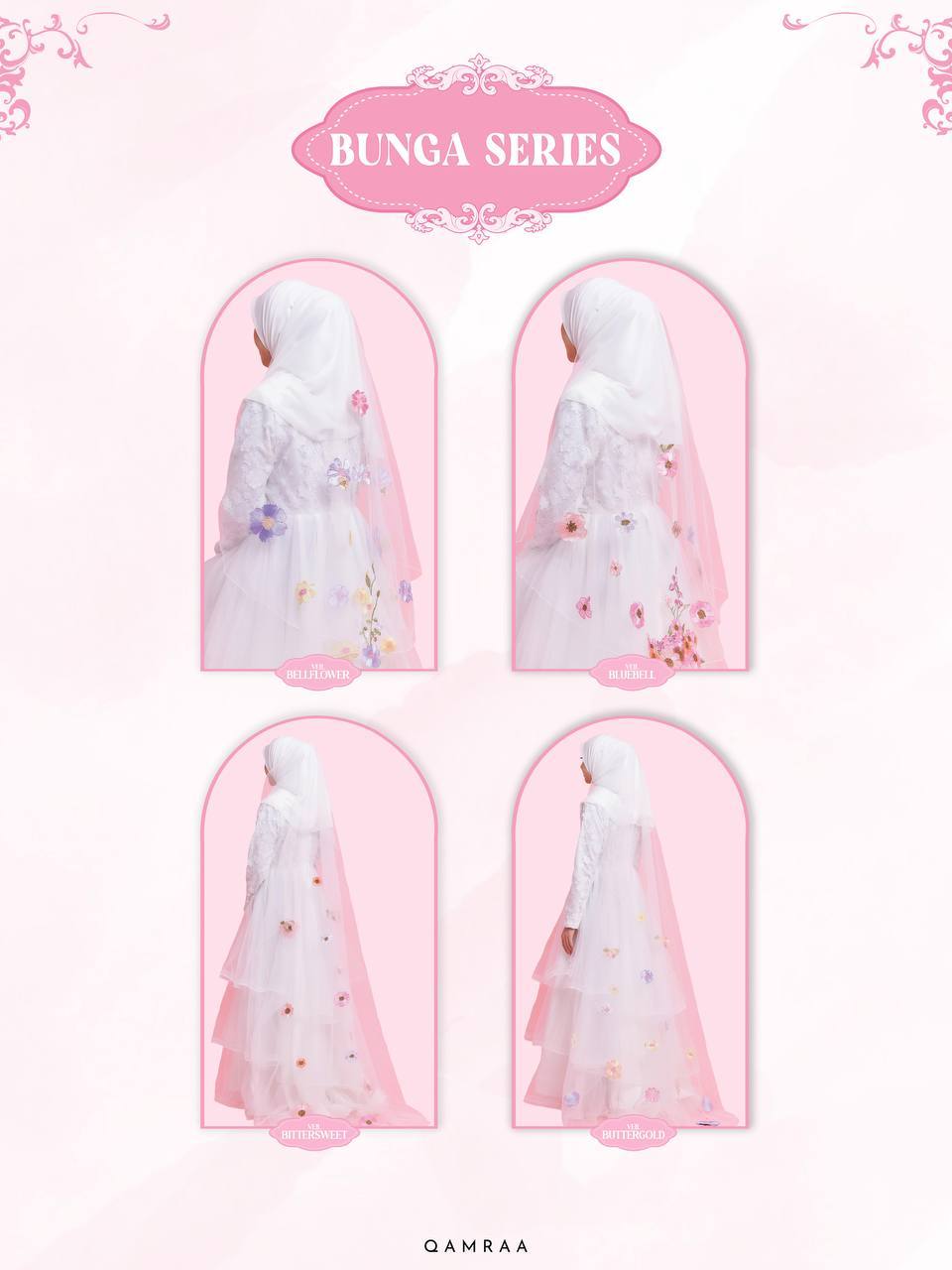 Veil Bunga Series by Qamraa Veil Nikah Tunang Pengantin Bride Lace 3D ...