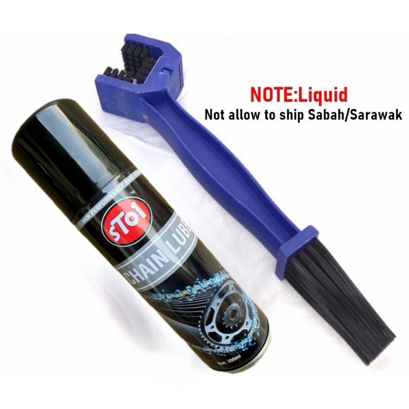 ST01 motorcycle spray chain lube spray chain cleaner chain brush sembur ...
