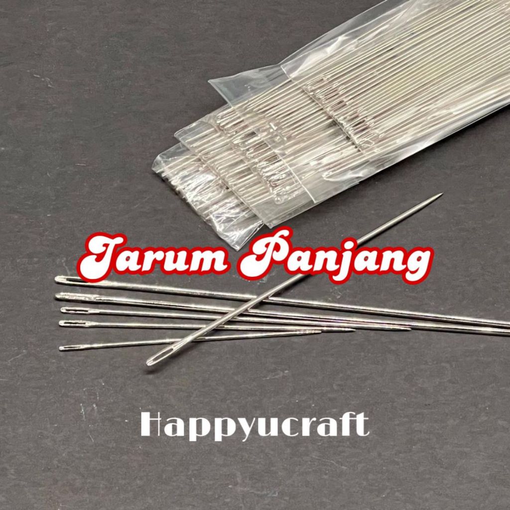 (Per Pkt) Jarum Panjang Jahit Tangan Besar/Long Big Eye Sewing Needle ...